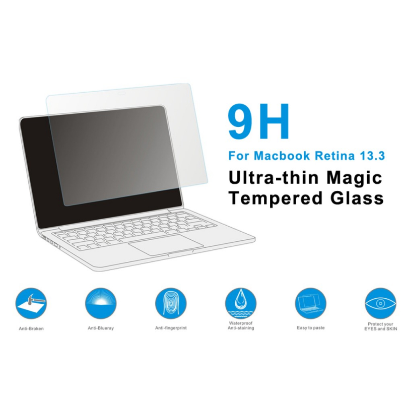 J.M.SHOW ultratenké 0,4 mm ochranné tvrdené sklo 2.5D pre Apple MacBook ...